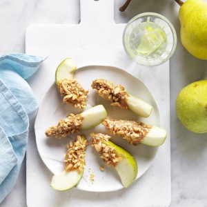 Peanut Butter and Nut Pear Wedges Snack Recipe | myfoodbook | Low carb ...